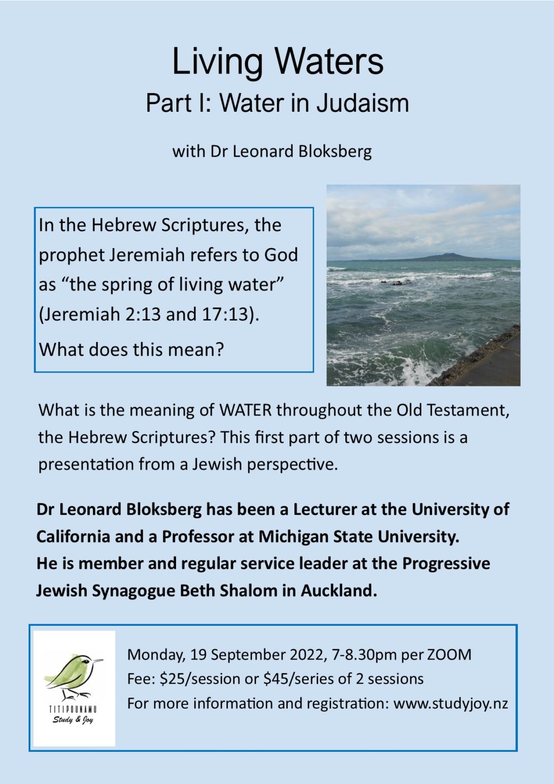 Living Waters – in Judaism & in Christianity – Titipounamu – Study & Joy