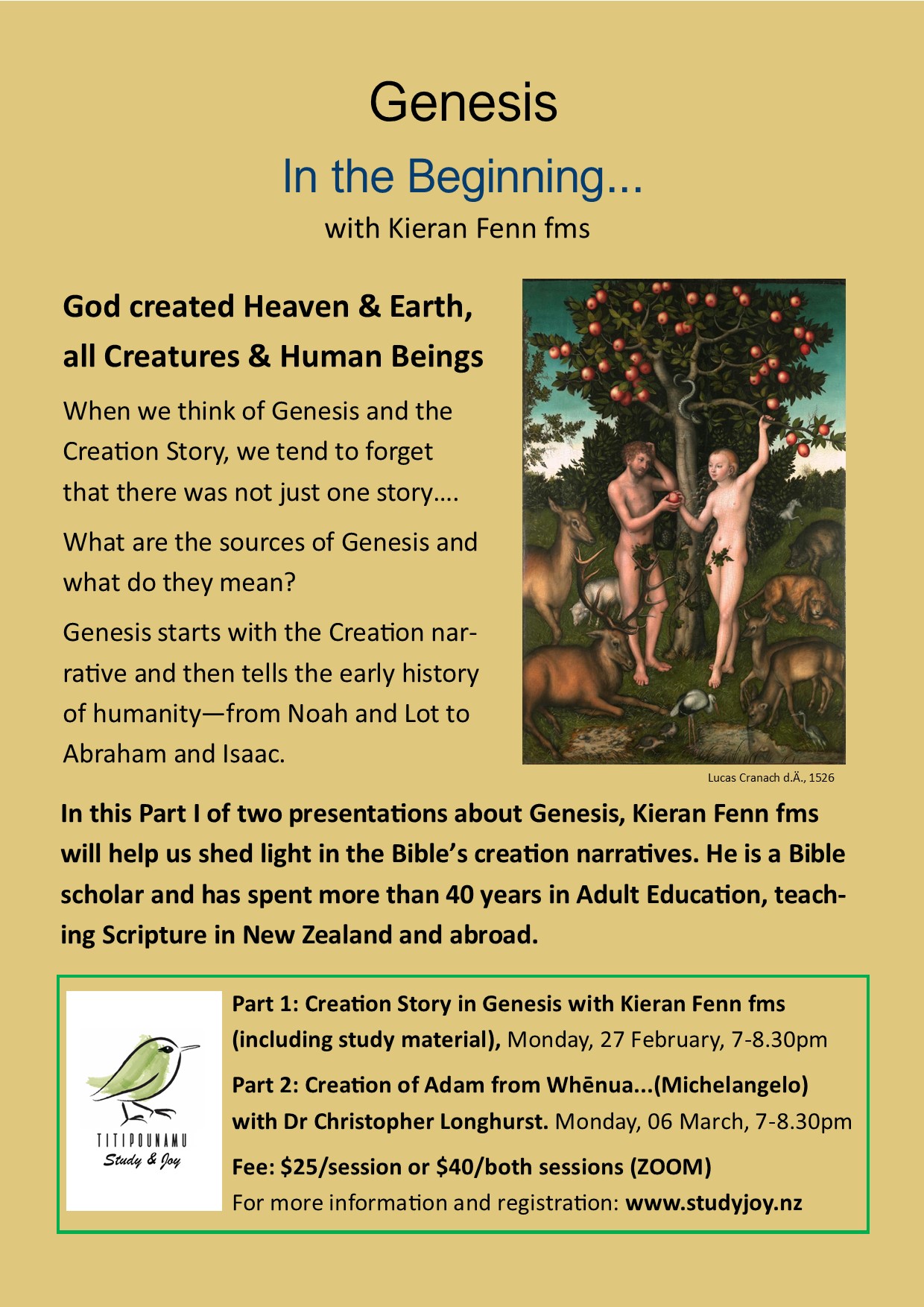 Genesis – In the Beginning… – Titipounamu – Study & Joy